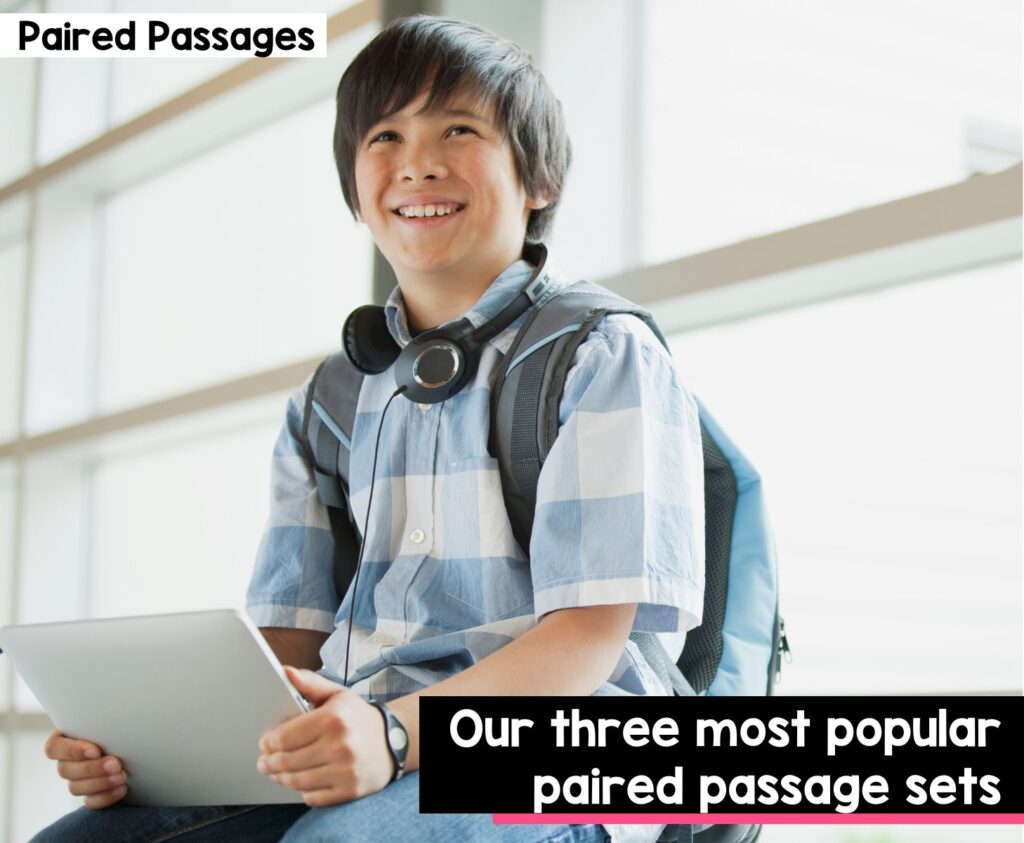 Our three most popular paired passage sets - The Sparkly Notebook