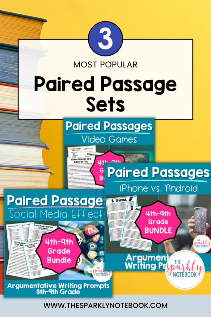 Our three most popular paired passage sets - The Sparkly Notebook