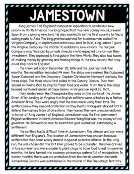 Jamestown DIGITAL Reading Passage and Questions - Self Grading - Think ...
