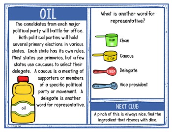 Presidential Elections Activity - Scavenger Hunt Challenge