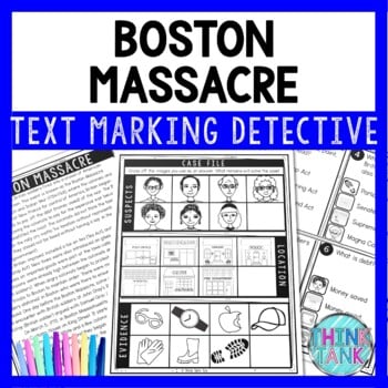 Boston Massacre Text Marking Detective Mystery - Reading Passages ...