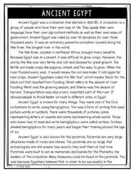 Ancient Egypt Text Marking Detective Mystery - Reading Passages - Think ...