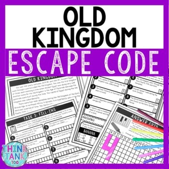 Old Kingdom Ancient Egypt Comprehension Code Escape Room - Close ...