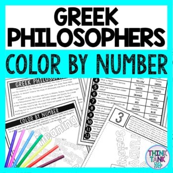 Greek Philosophers Color by Number - Close Reading & Text Marking ...