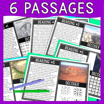 Landforms Reading Comprehension and Puzzle Escape Room - Think Tank Teacher