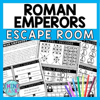Roman Emperors Escape Room - Task Cards - Reading Comprehension - Think ...