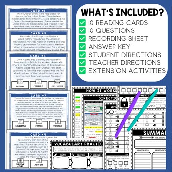 Founding Fathers Scavenger Hunt - Reading Comprehension Activity ...