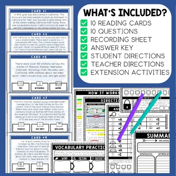 Pony Express Scavenger Hunt - Reading Comprehension Activity - Think ...