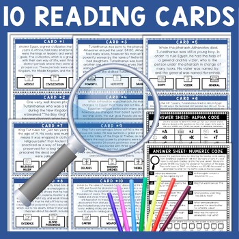 King Tut Scavenger Hunt - Reading Comprehension Activity - Ancient ...