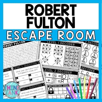 Robert Fulton Escape Room - Task Cards - Reading Comprehension - Think ...