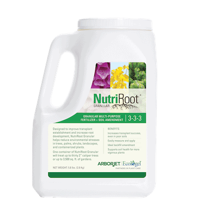 NutriRoot Granular 3-3-3 Introduced by Arborjet | Ecologel