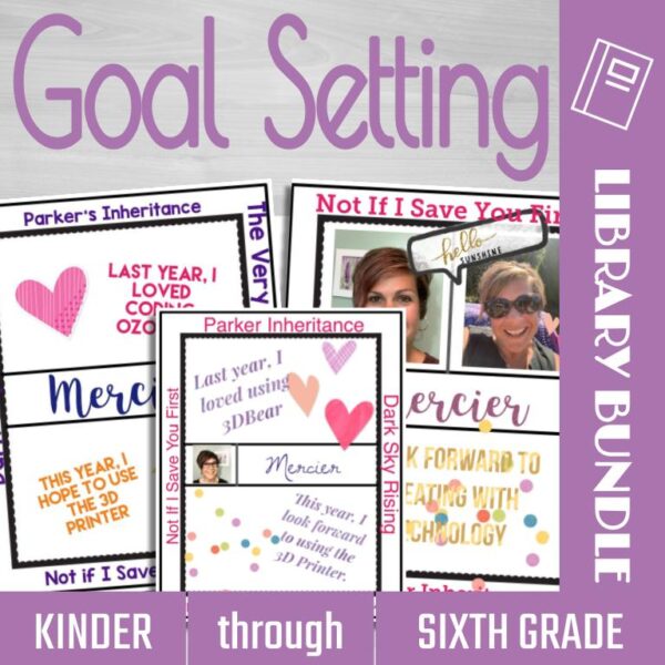 Library Goal Setting Bundle: K, 1, 2, 3, 4, 5, 6 : vr2ltch