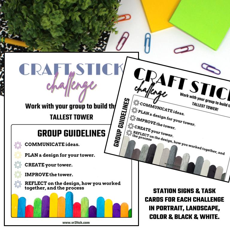 Craft Stick Makerspace Challenges : vr2ltch