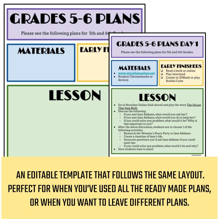 No-Prep Library Sub Plans: Grades 5 and 6 : vr2ltch