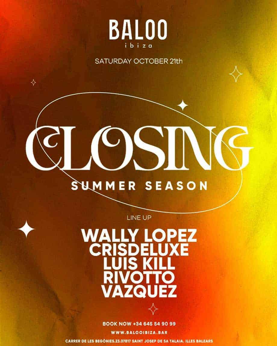 Closing Summer Season at Baloo Ibiza - Fiestas Ibiza 2023