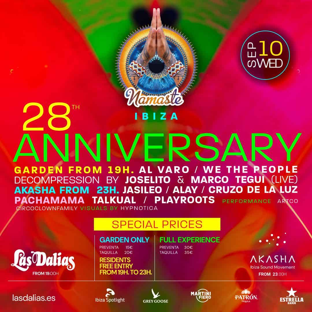 Aniversario de Namaste en Las Dalias y Akasha - Ibiza 2025