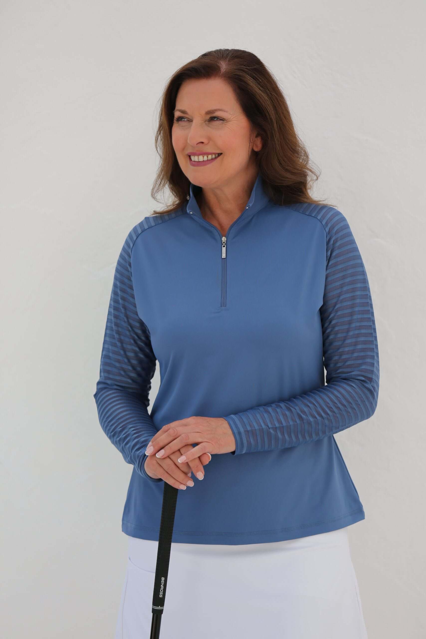 Famara Golf Sheer Long Sleeve Shirt Juniper - Lightweight Golf Top