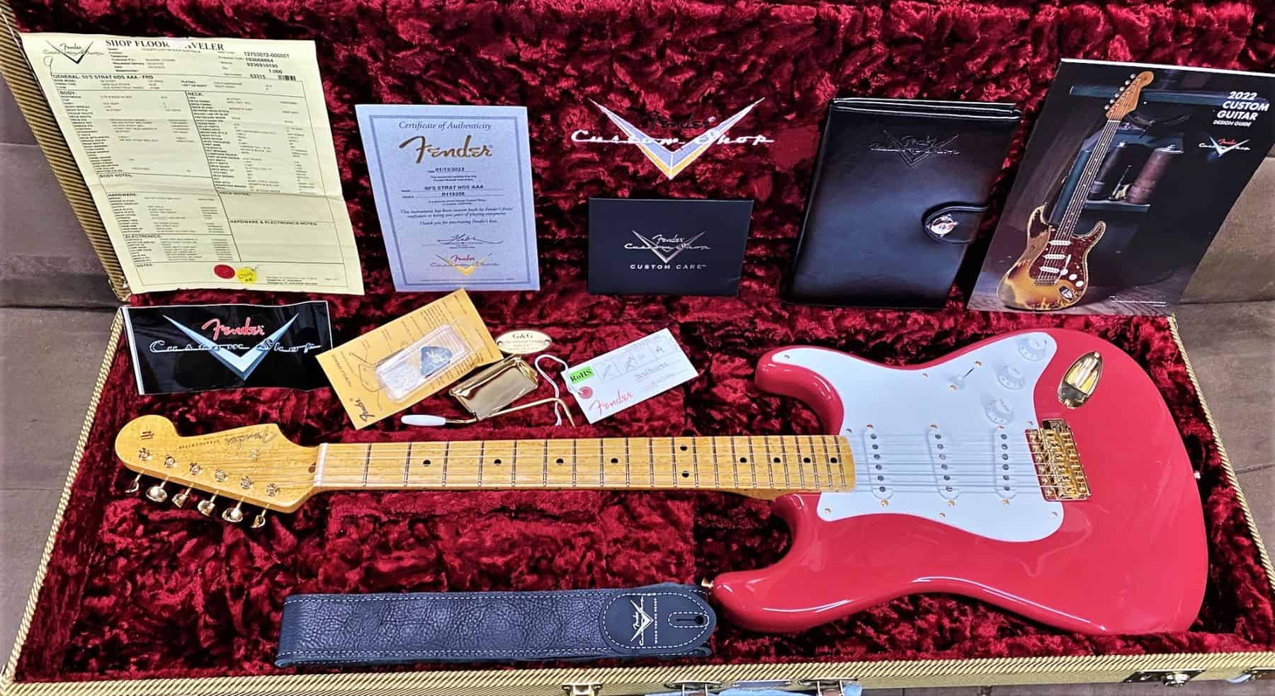 * Sold – 1959 Fender Stratocaster “Custom Shop” 1950’s, Fiesta Red, AAA ...