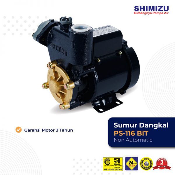 Pompa Air Sumur Dangkal PS-116 BIT - Shimizu