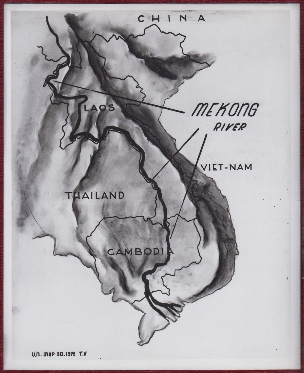 1960 Original Press Photo Mekong River Map Cartography Cambodia Laos ...
