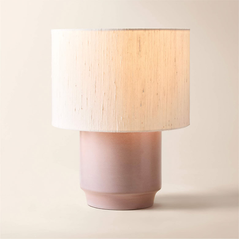 Jannis Ellenberger Rosalind Dusty Rose Ceramic Table Lamp with Silk ...