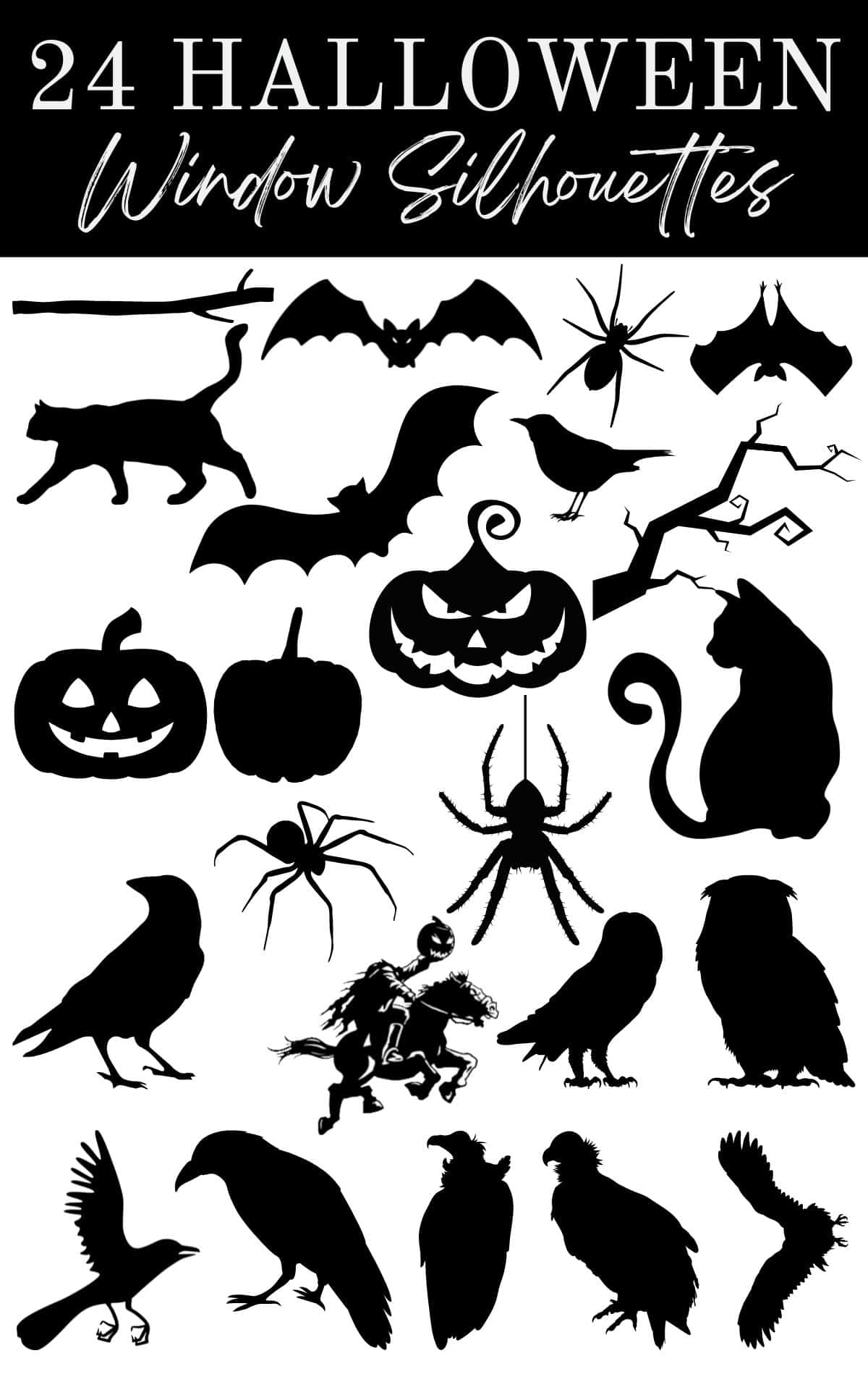 Halloween Window Silhouette Templates Maniacal Window Silhouette