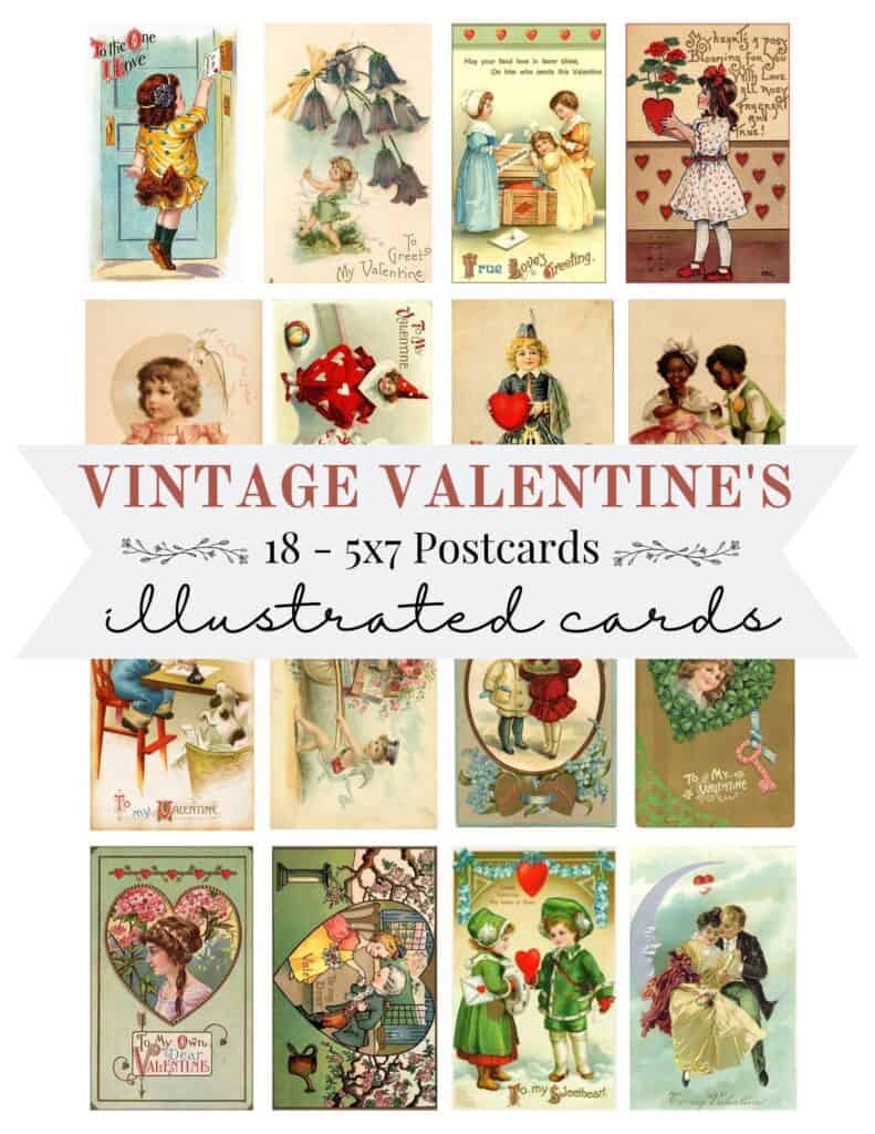 Victorian Valentine Printable Kate Greenaway's Valentine's Day Cards