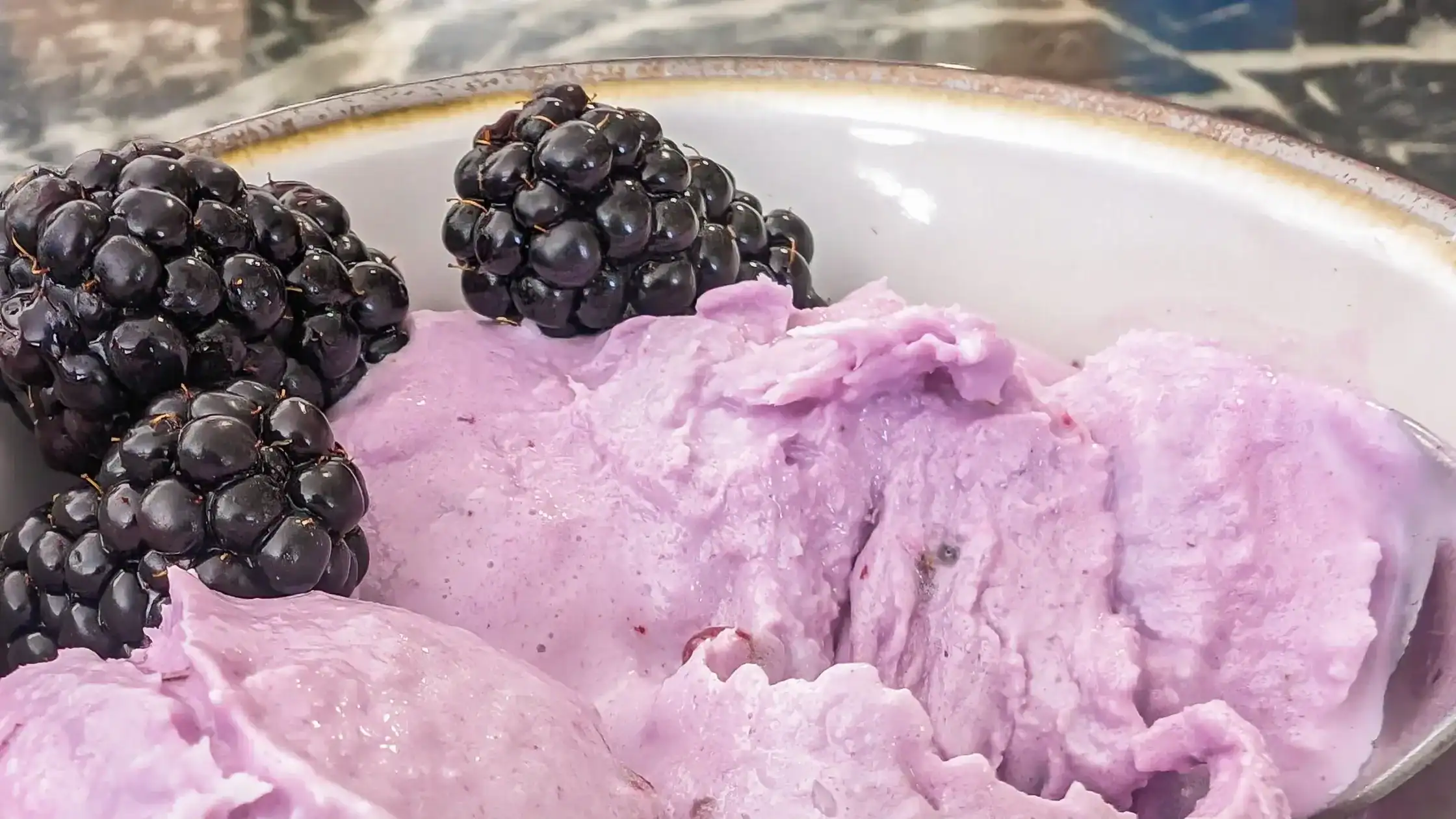 Easy Churned Taro Blackberry Luxurious Ice Cream. - A Cents For Cookery