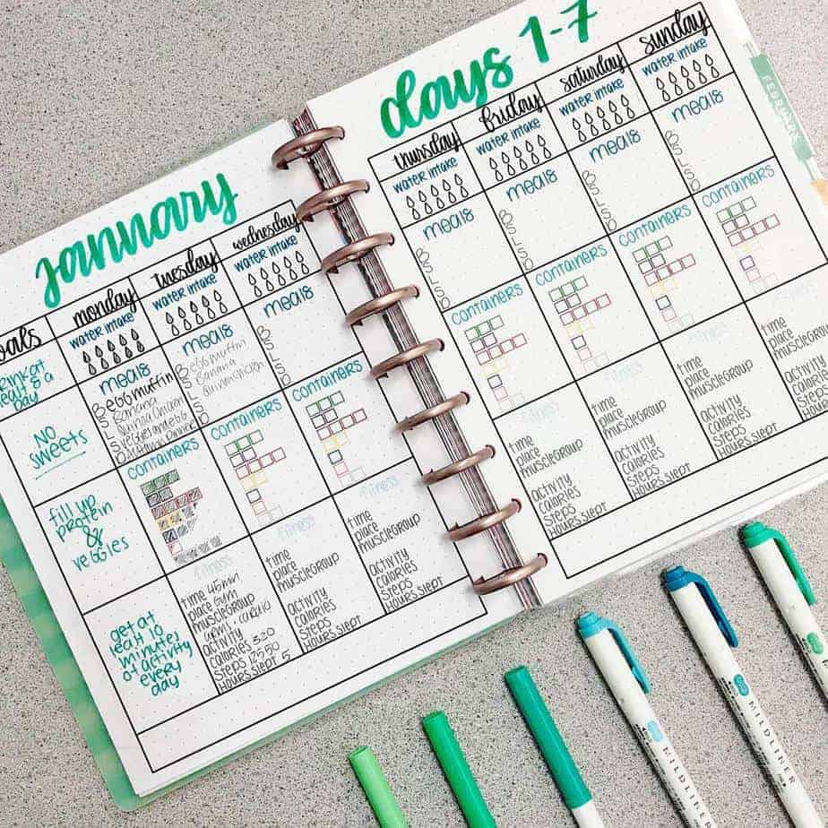 51+ Bullet Journal Ideas For Health And Fitness Trackers | Masha Plans