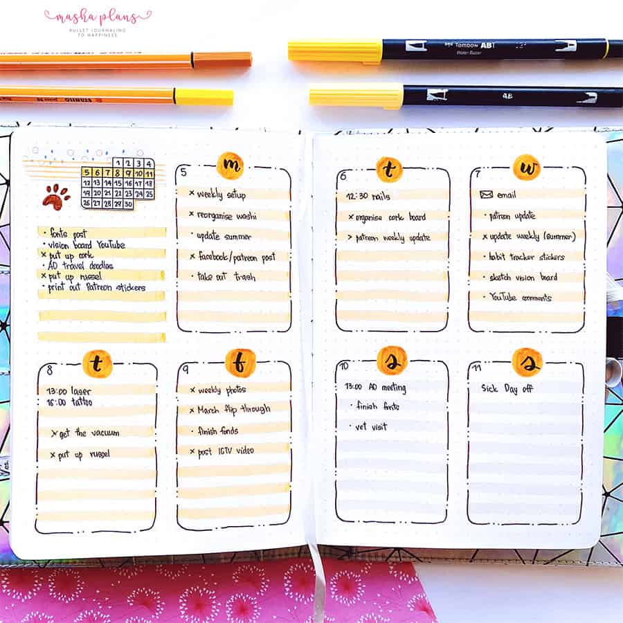11 Bullet Journal Layouts For Beginners | Masha Plans