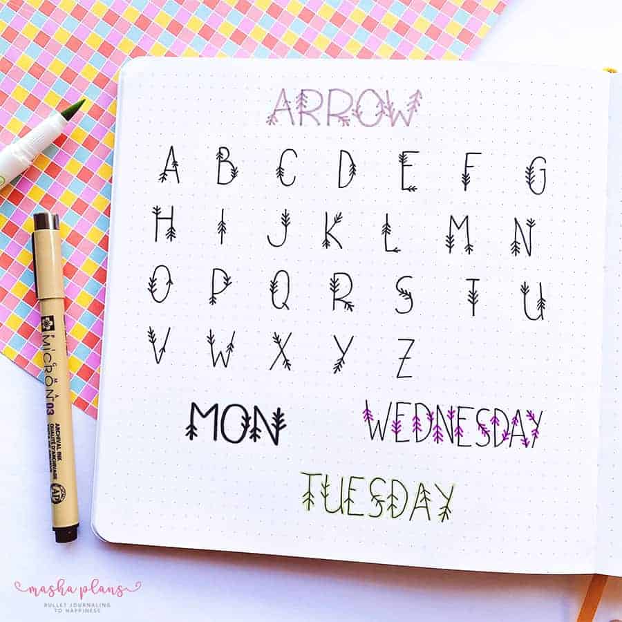 23 Bullet Journal Fonts You Need To Try Today | Masha Plans