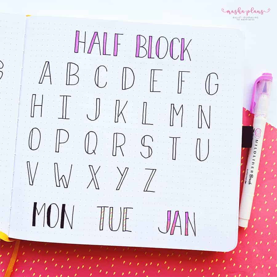 23 Bullet Journal Fonts You Need To Try Today | Masha Plans
