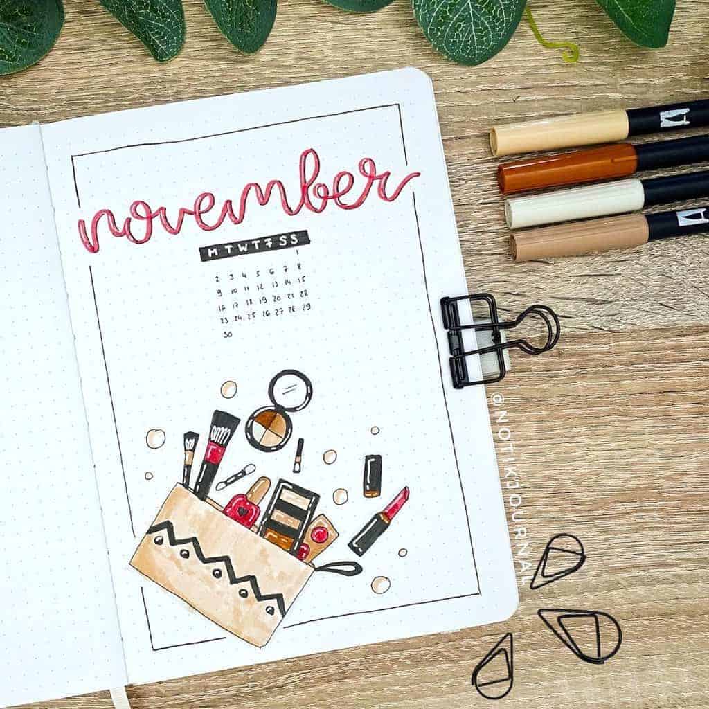 15 Inspiring November Bullet Journal Cover Page Ideas | Masha Plans