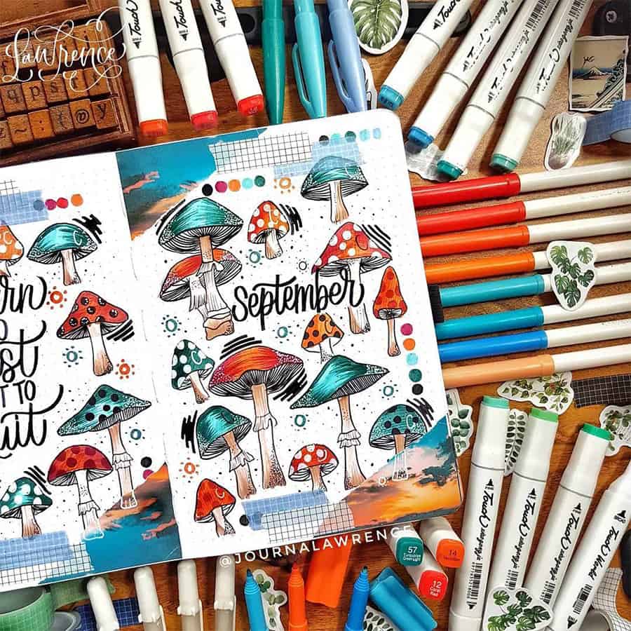 35+ September Bullet Journal Cover Page Ideas | Masha Plans