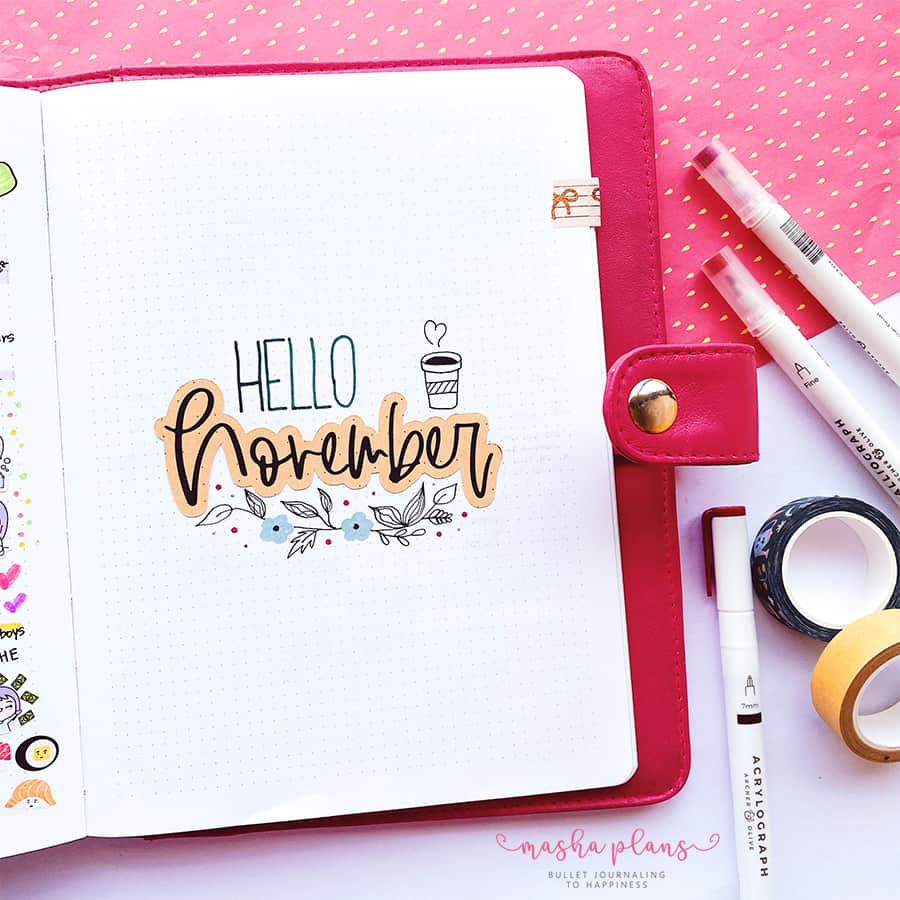 43+ November Bullet Journal Ideas | Masha Plans