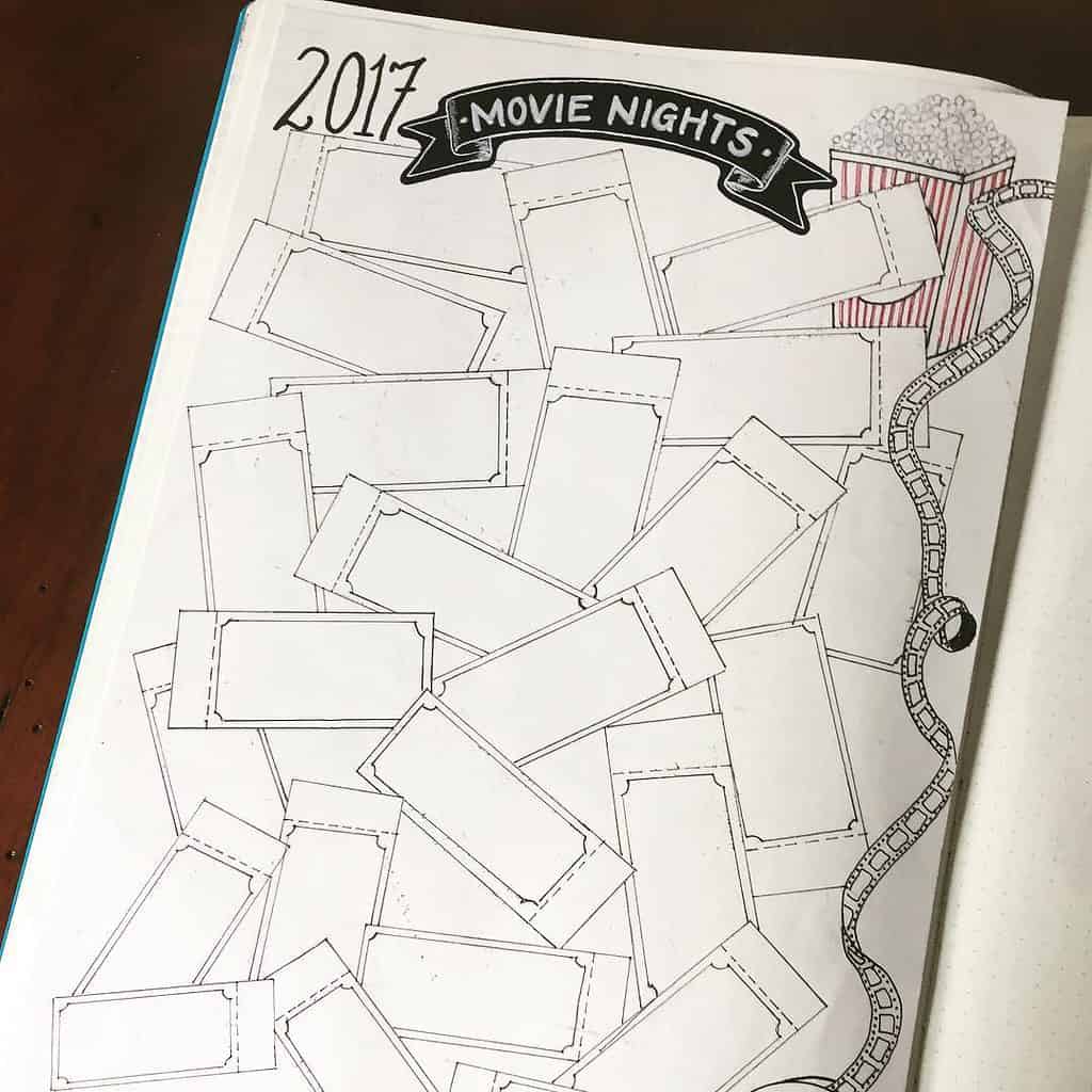 15 Movies & TV Series Tracker Bullet Journal Ideas