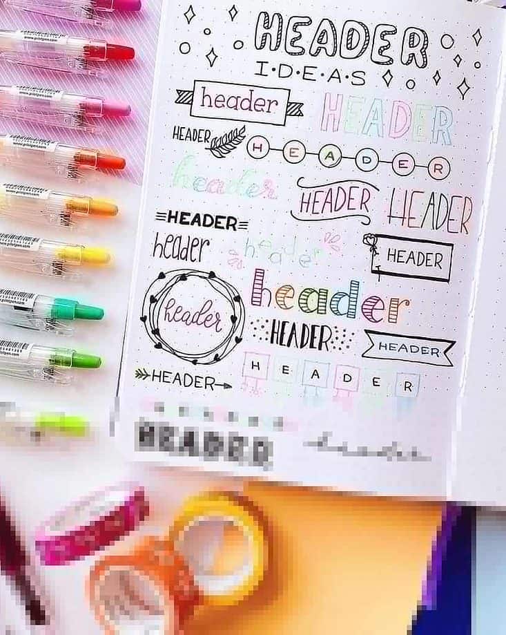 Stylish Bullet Journal Title And Header Ideas | Masha Plans