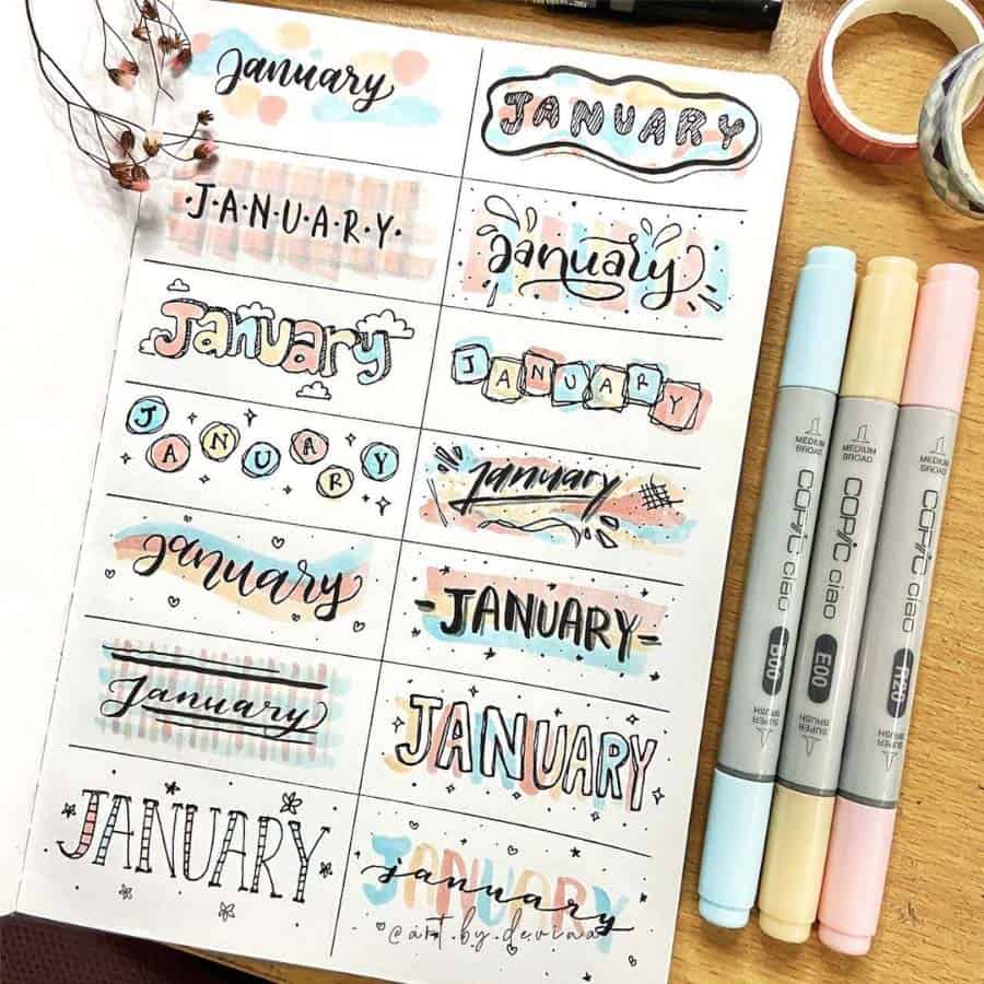 Easy And Fun Header Ideas For Cute Notes | Masha Plans