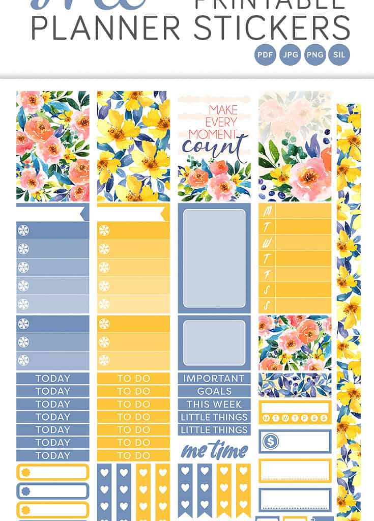 Free Printable Flower Stickers | Masha Plans