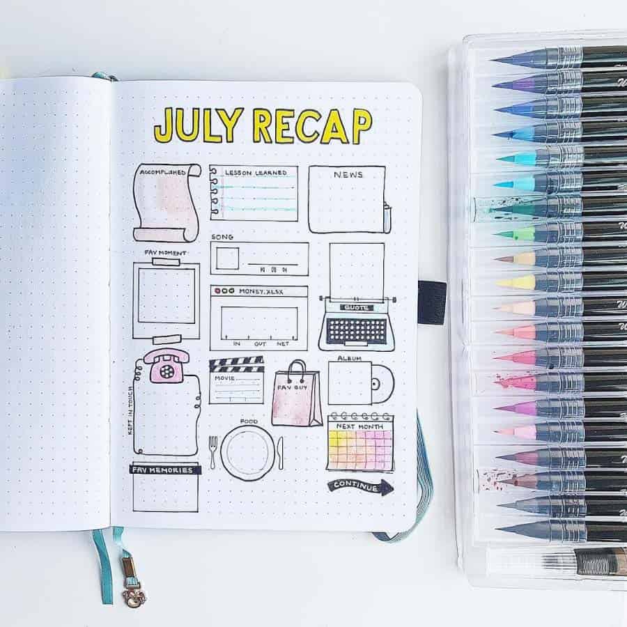 Monthly Review Bullet Journal Page Ideas | Masha Plans