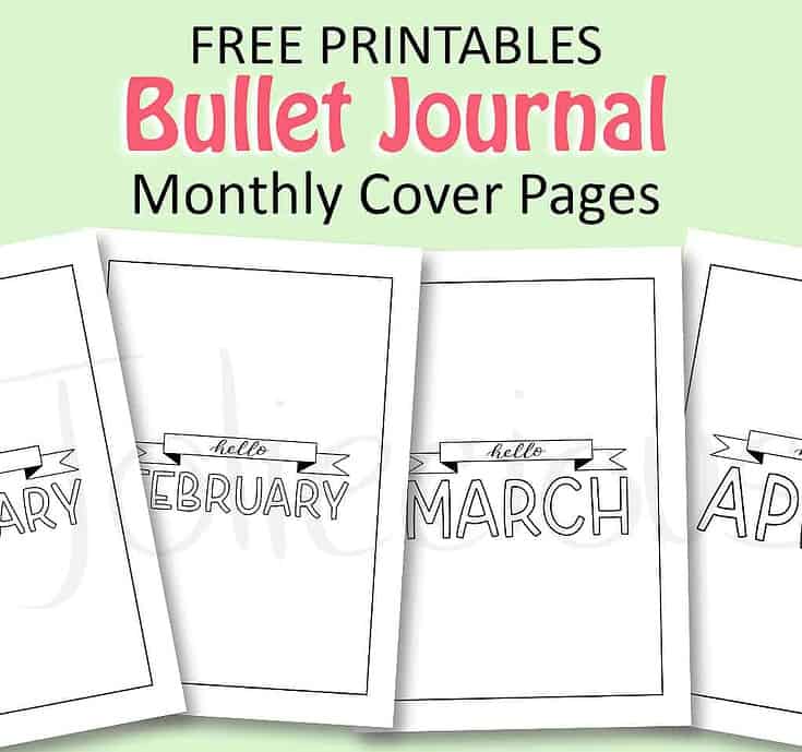 Free Bullet Journal Cover Page Printables | Masha Plans