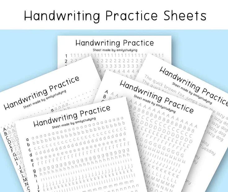 Cute Handwriting Practice Sheets | Masha Plans