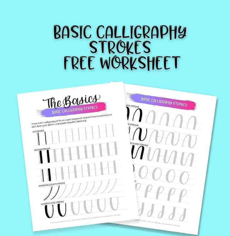 Free Printable Calligraphy Worksheets For Beginners | Masha Plans