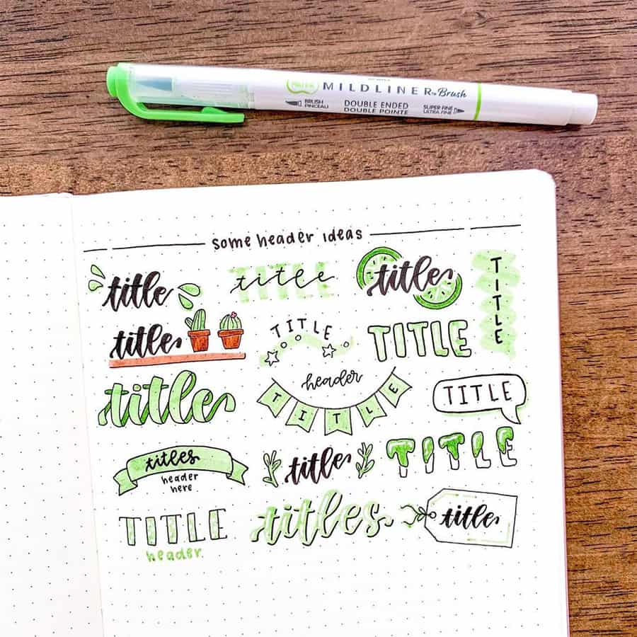 Stylish Bullet Journal Title And Header Ideas | Masha Plans