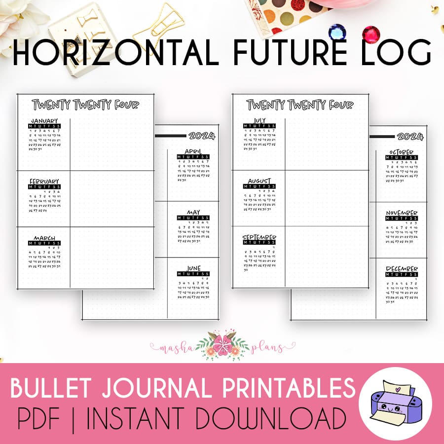 2024 Bullet Journal Future Log Bundle | Masha Plans