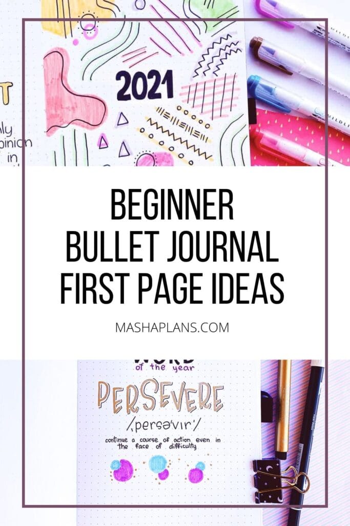 5 Beginner Bullet Journal First Page Ideas
