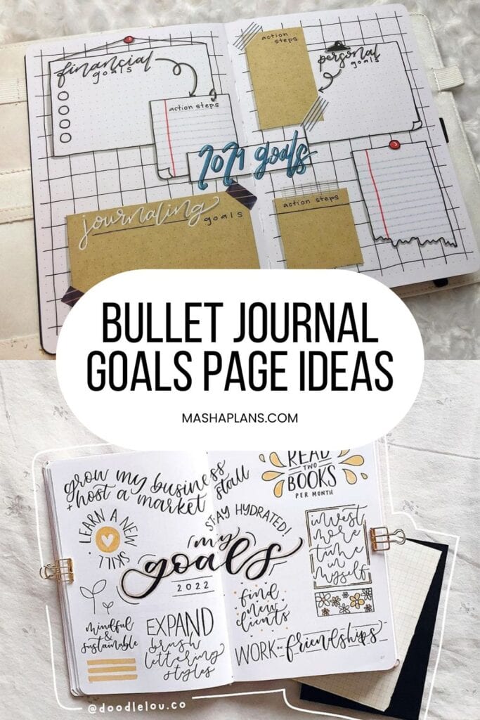 17 Bullet Journal Goals Page Ideas
