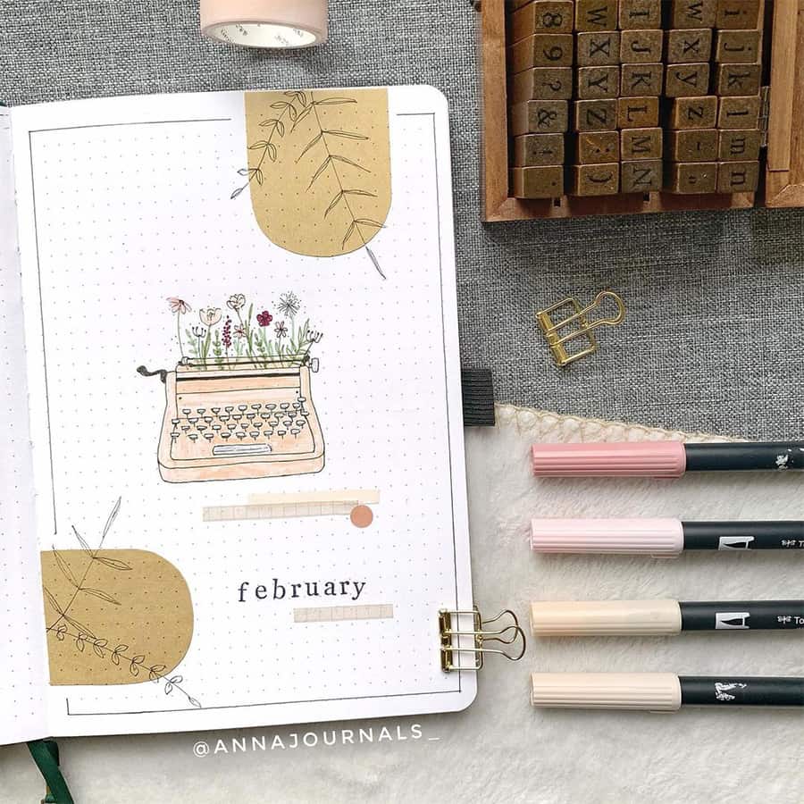 13 February Bullet Journal Cover Page Ideas