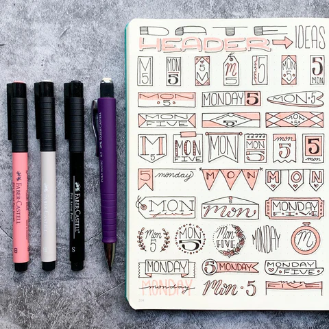 50+ Beautiful Header Ideas For Your Bullet Journal