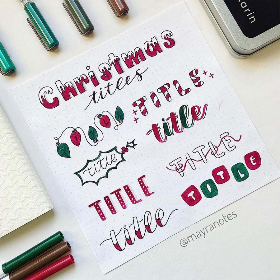 Christmas Title Ideas To Decorate Your Bullet Journal